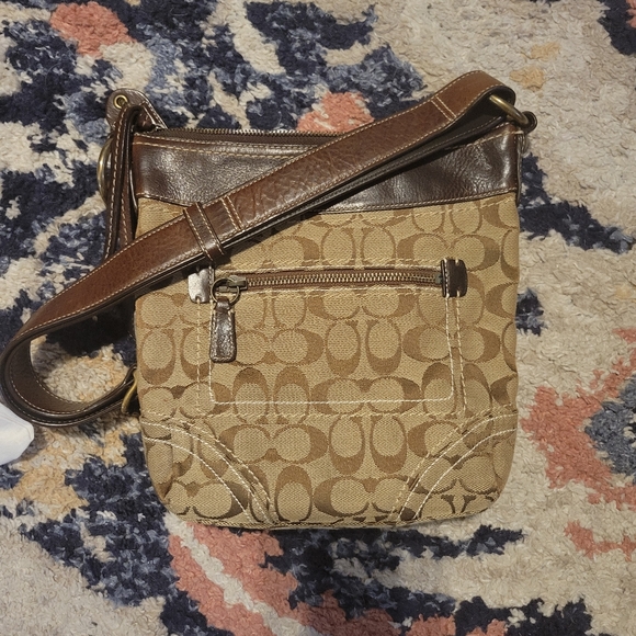 Coach | Bags | Coach Signature Duffle With Chestnut Leather 402 | Poshmark